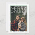 Photo with huge MERRY CHRISTMAS Red Green Plaid Holiday Card | Zazzle