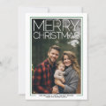Photo with huge MERRY CHRISTMAS Red Green Plaid Holiday Card | Zazzle