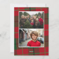 Photo with huge MERRY CHRISTMAS Red Green Plaid Holiday Card | Zazzle