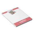 Photo with Red Chevron Pattern Custom Name Notepad | Zazzle