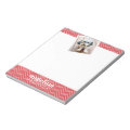 Photo with Red Chevron Pattern Custom Name Notepad | Zazzle