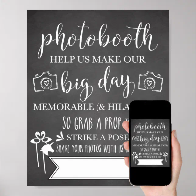 Photobooth Hashtag Wedding Party Sign | Zazzle