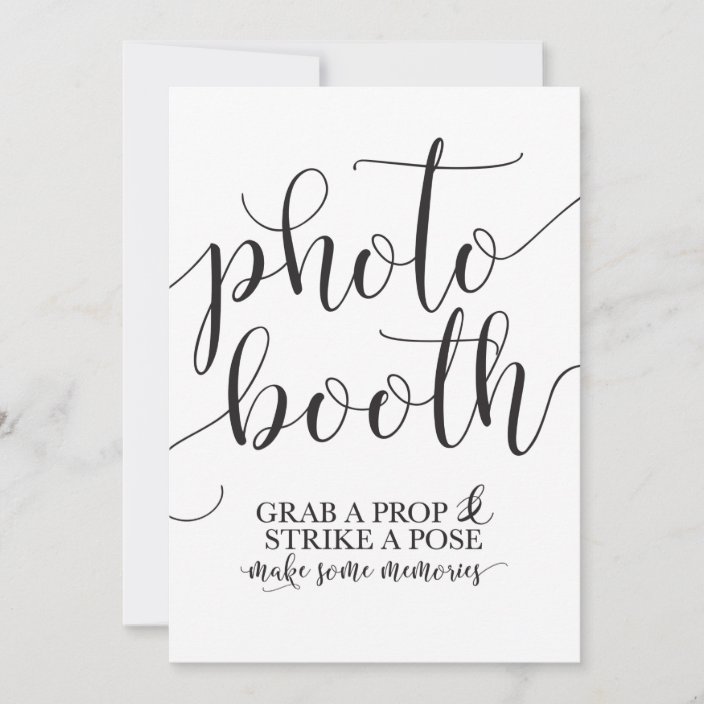 Photobooth Wedding Sign- Grab a Prop Strike a Pose Invitation | Zazzle