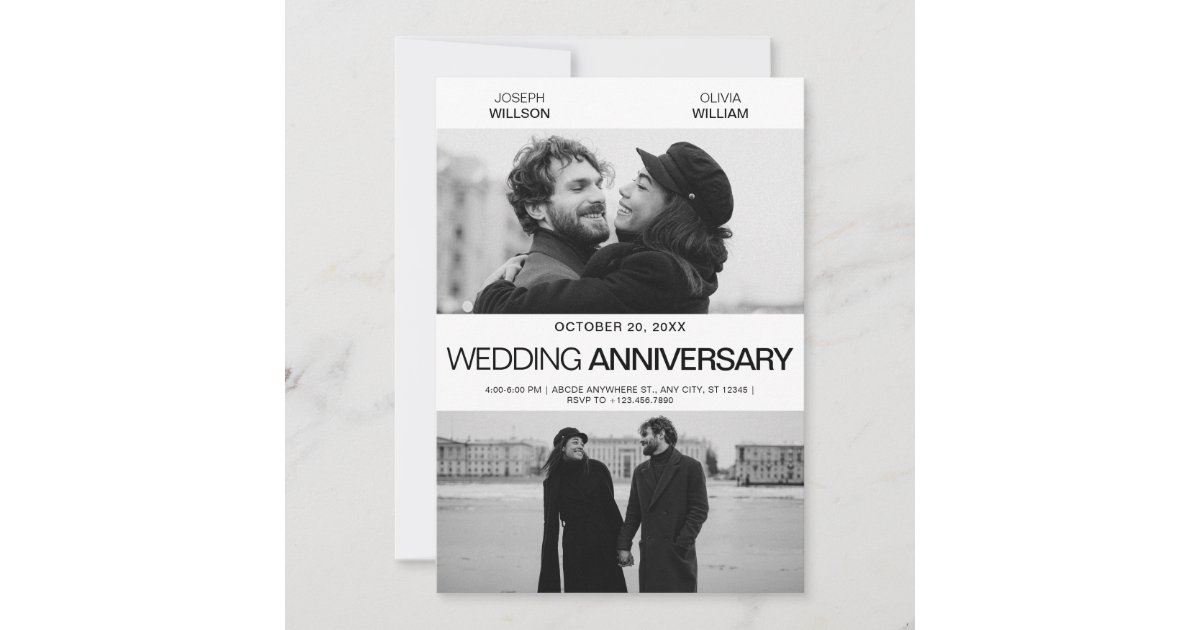 Photogenic film poster wedding anniversary invitation | Zazzle