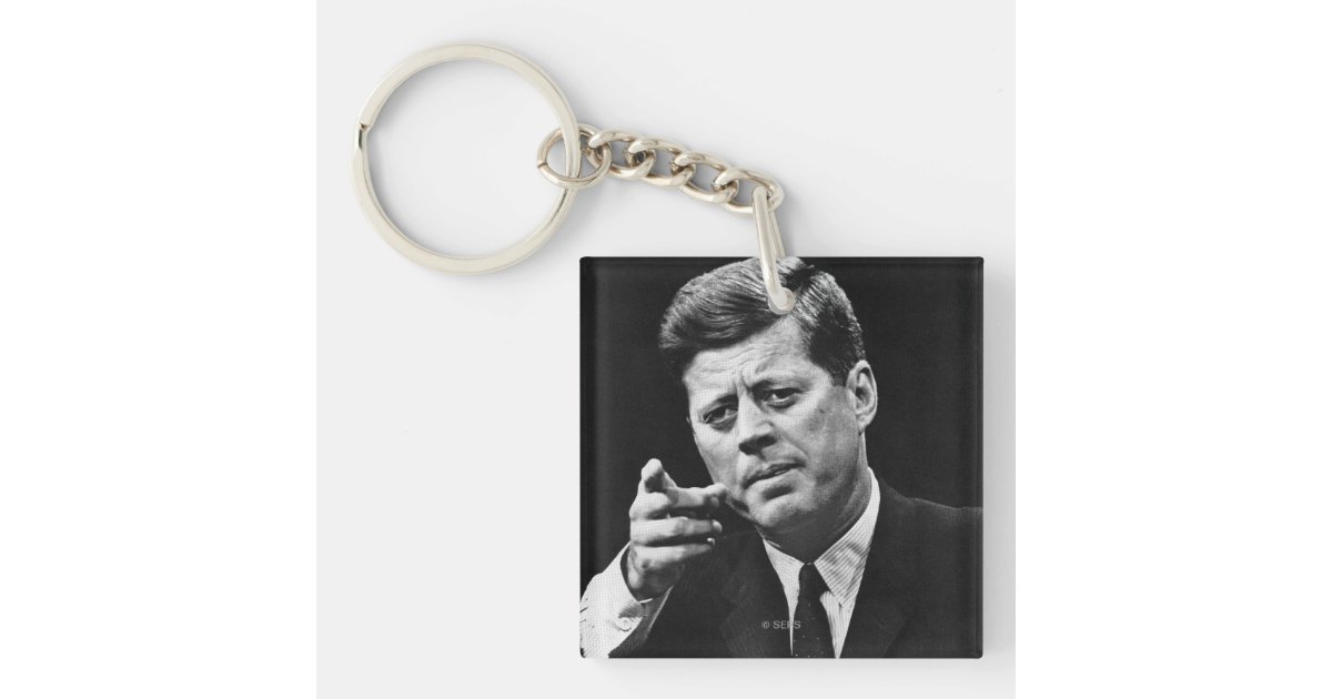Photograph of John F. Kennedy 3 Keychain | Zazzle