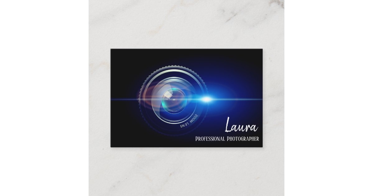 Photographer Camera Lens Business Card | Zazzle