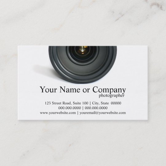 Photographer Camera Lens Business Cards | Zazzle.com