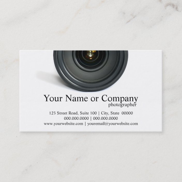 Photographer Camera Lens Business Cards | Zazzle.com
