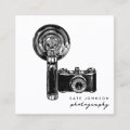 Photographer Camera Script Photography QR Code Square Business Card ...