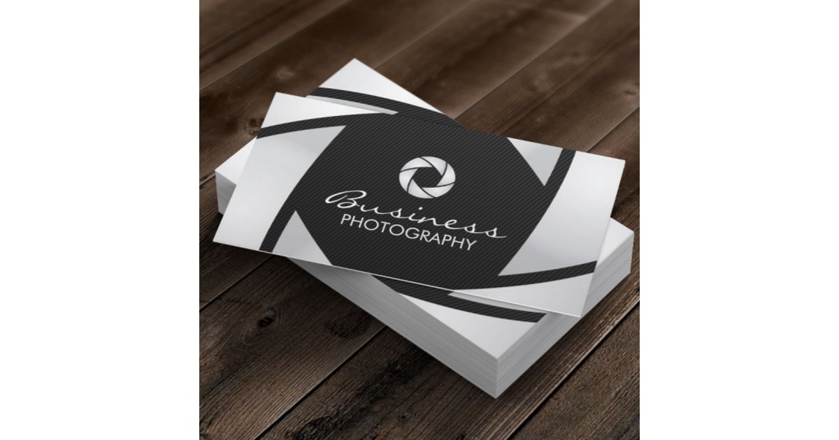 Photographer Camera Shutter Modern Photography Business Card | Zazzle