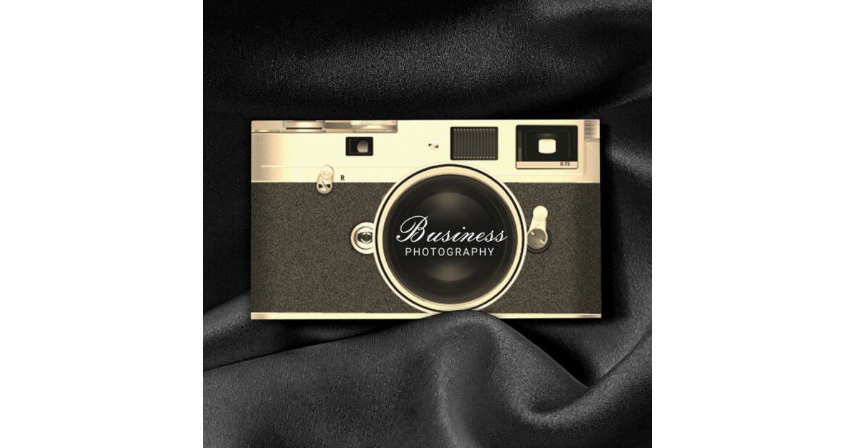 Photographer Classic Gold Camera Photography Business Card | Zazzle