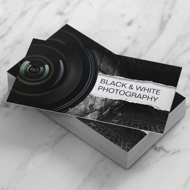 Photographer Elegant Black & White Photography Business Card | Zazzle