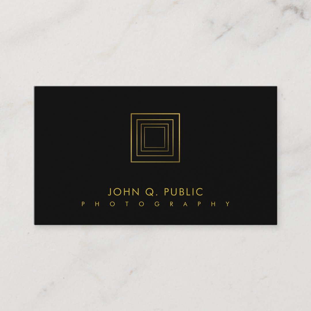 Photographer Elegant Gold Look Photography Luxury Business Card | Zazzle