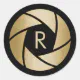 Photographer Gold Camera Lens Monogram Initial Classic Round Sticker ...