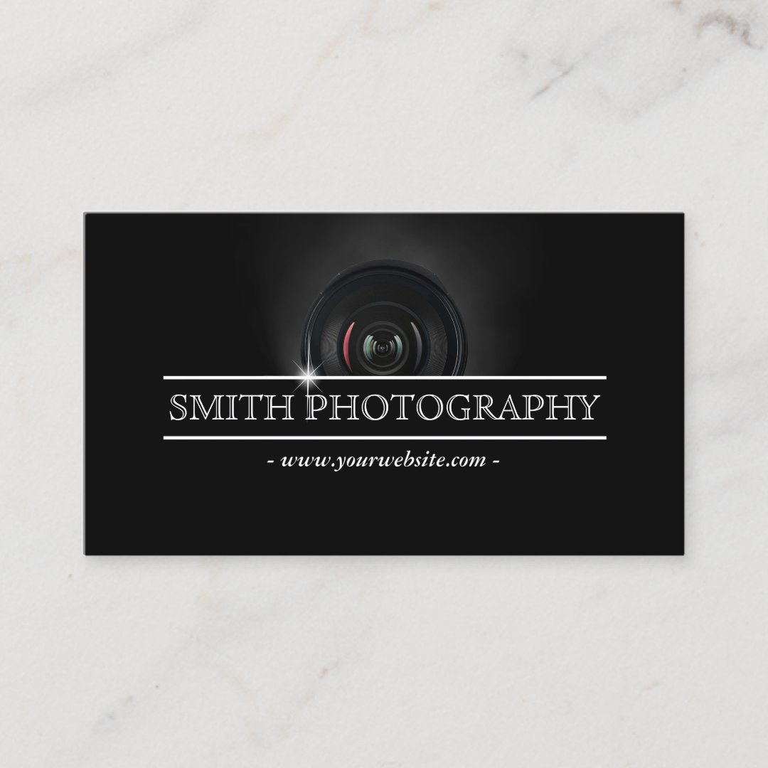 Photographer Modern Camera Lens Photography Business Card | Zazzle