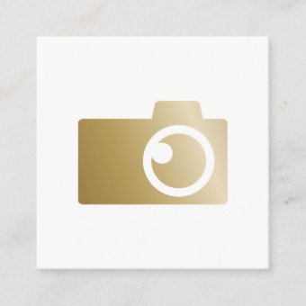 Photographer Modern Gold Camera Logo Photography Square Business Card ...