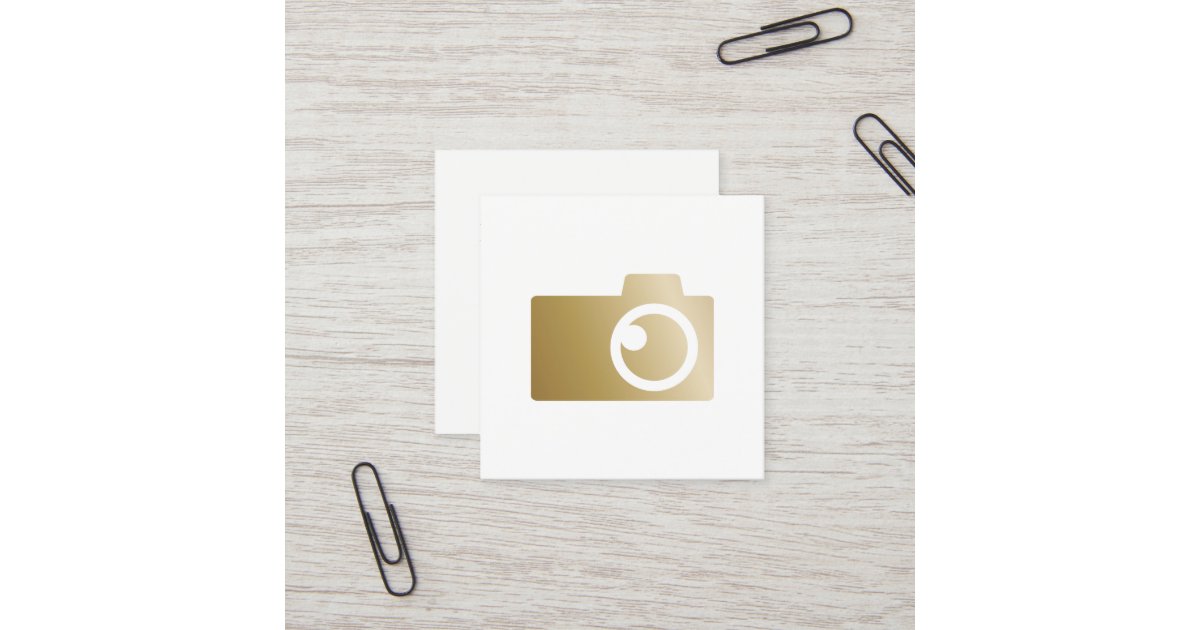 Photographer Modern Gold Camera Logo Photography Square Business Card ...