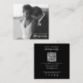 Photographer Modern Script Photography QR Code Square Business Card ...