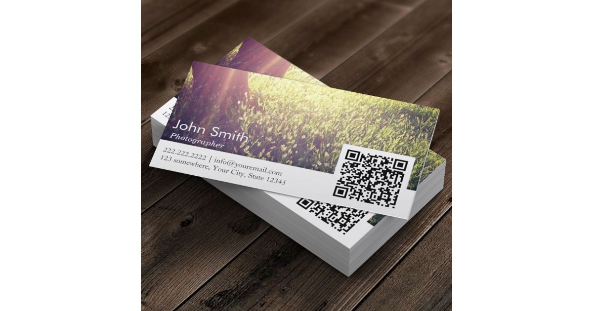 Photographer Nature Photography QR code Business Card | Zazzle
