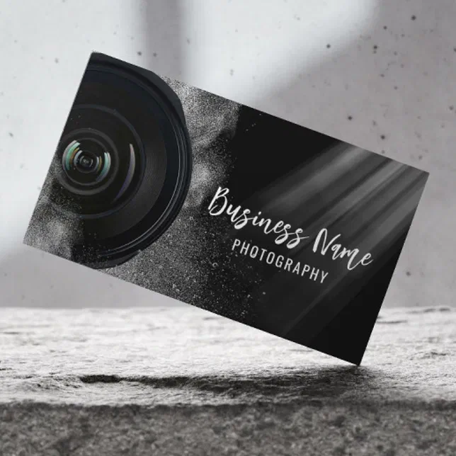 Photographer Professional Black White Photography Business Card | Zazzle