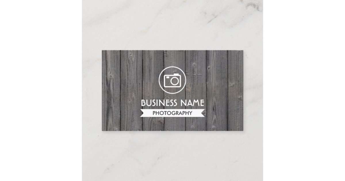 Photographer Rustic Wood Background Photography Business Card | Zazzle.com