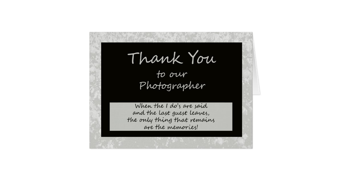 Photographer Thank You Card | Zazzle.com