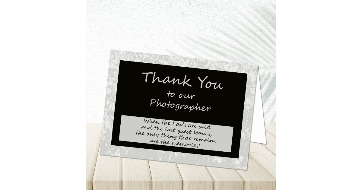 Photographer Thank You Card | Zazzle