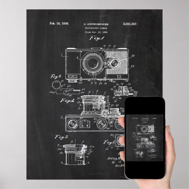 Photographic Camera Patent Poster | Zazzle