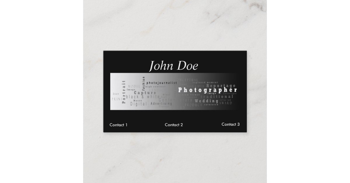 Photography Business card - white stripe | Zazzle