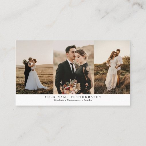 Photography Business Card With Three Photo Collage | Zazzle
