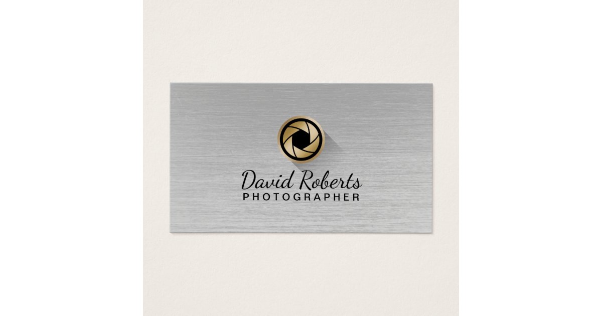 Photography Gold Camera Shutter Logo Professional Business Card ...