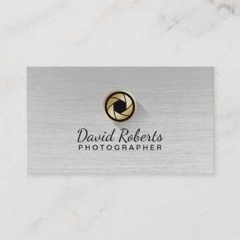 Photography Gold Camera Shutter Logo Professional Business Card | Zazzle