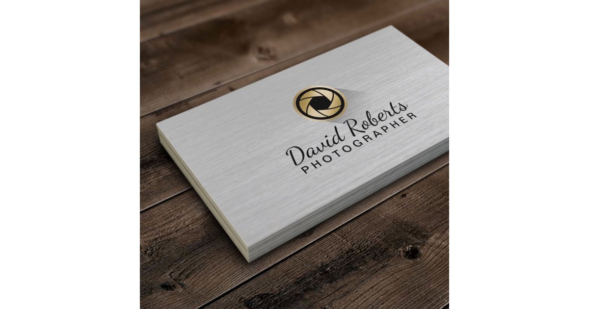 Photography Gold Camera Shutter Logo Professional Business Card | Zazzle