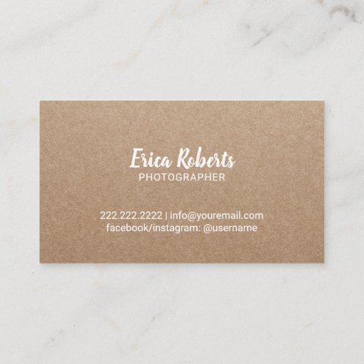 Photography Gold Shutter Rustic Kraft Photographer Business Card | Zazzle
