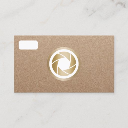 Photography Gold Shutter Rustic Kraft Photographer Business Card | Zazzle