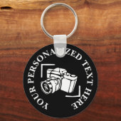Photography Keychain with photo camera logo | Zazzle