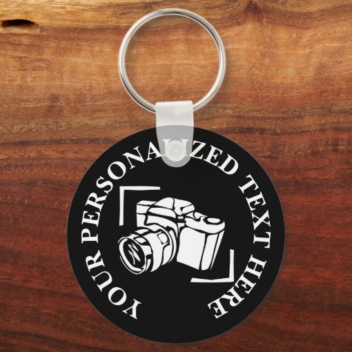 Photography Keychain with photo camera logo | Zazzle
