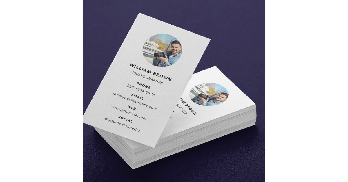 Photography Modern Minimal Simple Photo Business Business Card | Zazzle