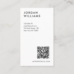 Photography Modern Minimalist QR Code Business Card | Zazzle