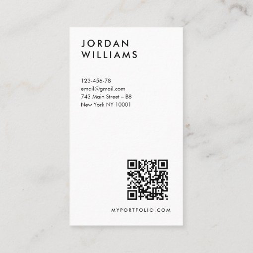 Photography Modern Minimalist QR Code Business Card | Zazzle