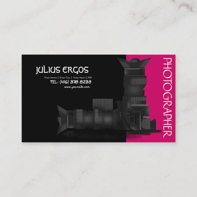 Photography Photographer Camera Business Card | Zazzle