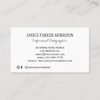 Photography QR CODE camera photographer Business Card | Zazzle
