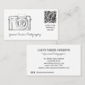 Photography QR CODE camera photographer Business Card | Zazzle