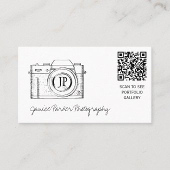 Photography QR CODE camera photographer Business Card | Zazzle
