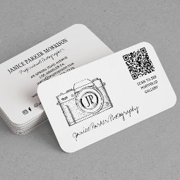 Photography QR CODE camera photographer Business Card | Zazzle