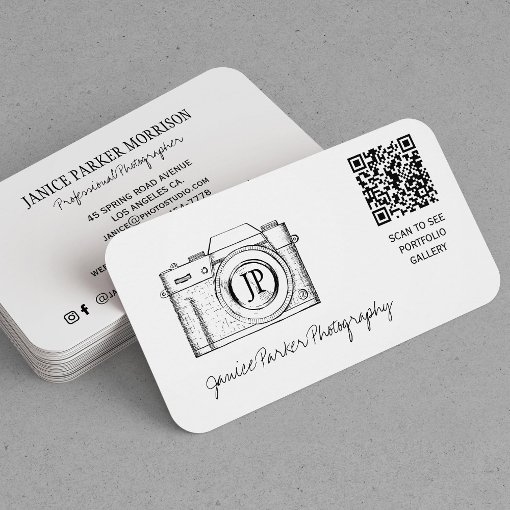 Photography QR CODE camera photographer Business Card | Zazzle