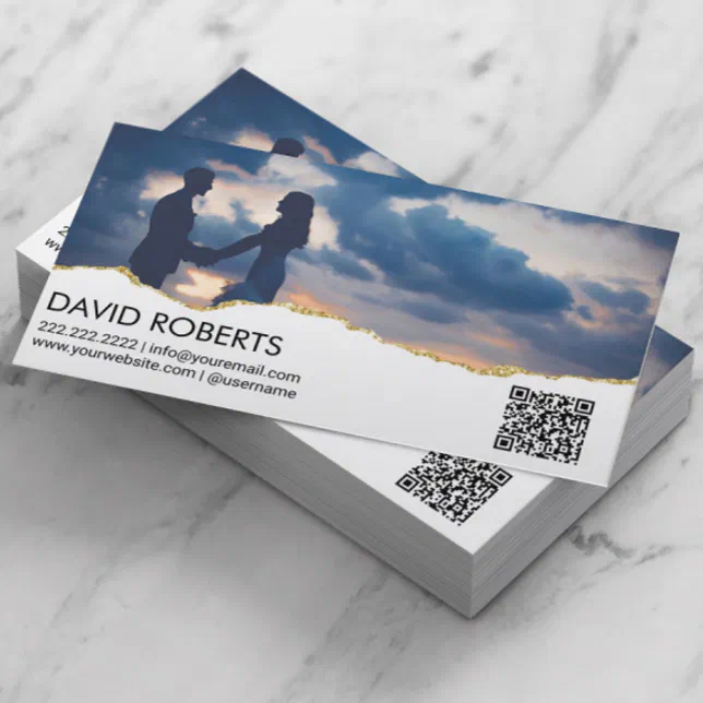 Photography QR Code Custom Photo Business Card | Zazzle