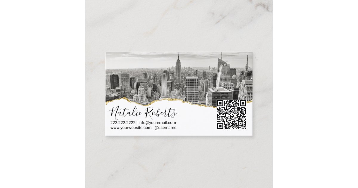 Photography QR Code Custom Photo Minimalist Business Card | Zazzle