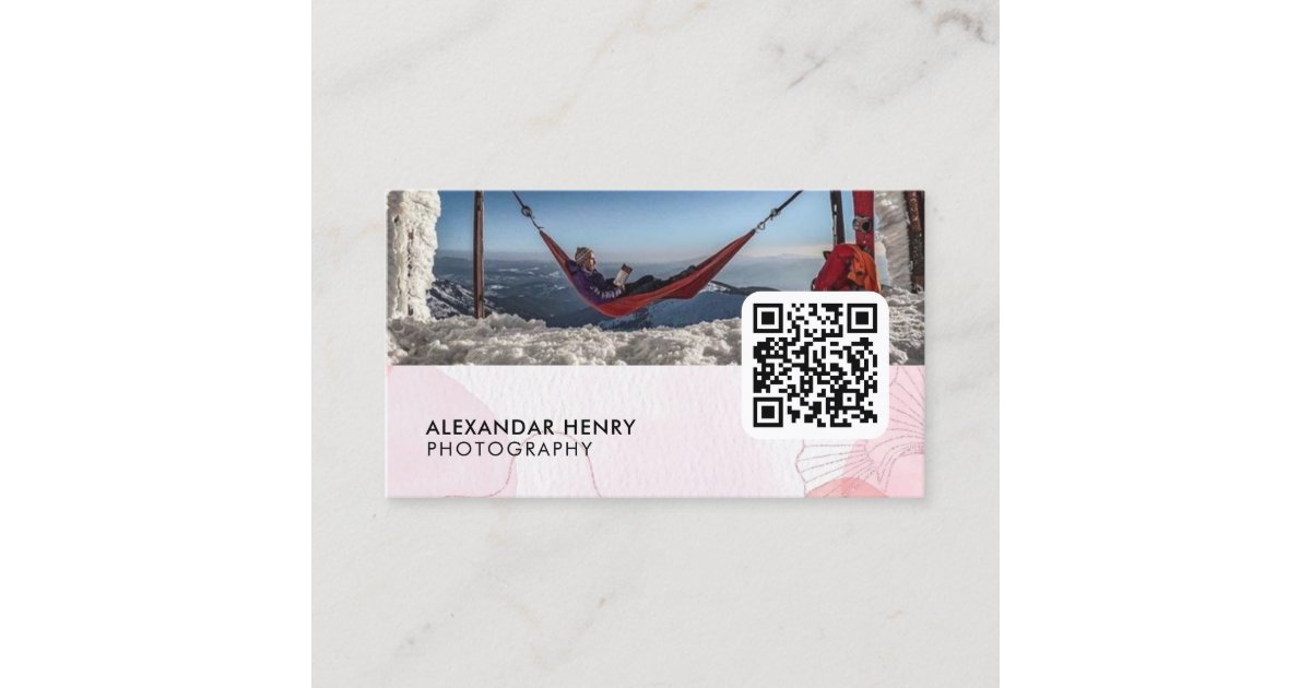 Photography QR Code | Modern Photo Photographer Bu Business Card | Zazzle