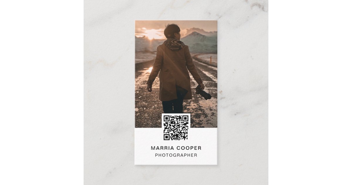 Photography QR Code Social Media Photo Business Card | Zazzle